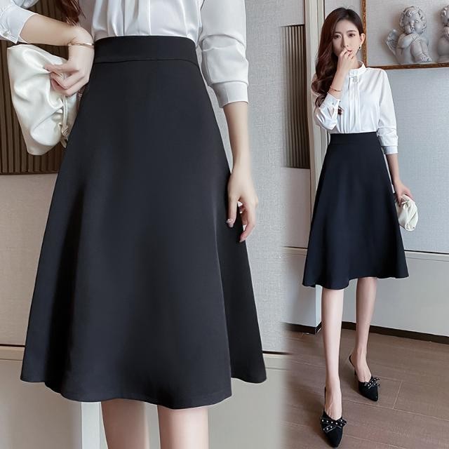 Suit Skirt Small Summer Mid-Length A-Line Skirt High Waist Pleated ...