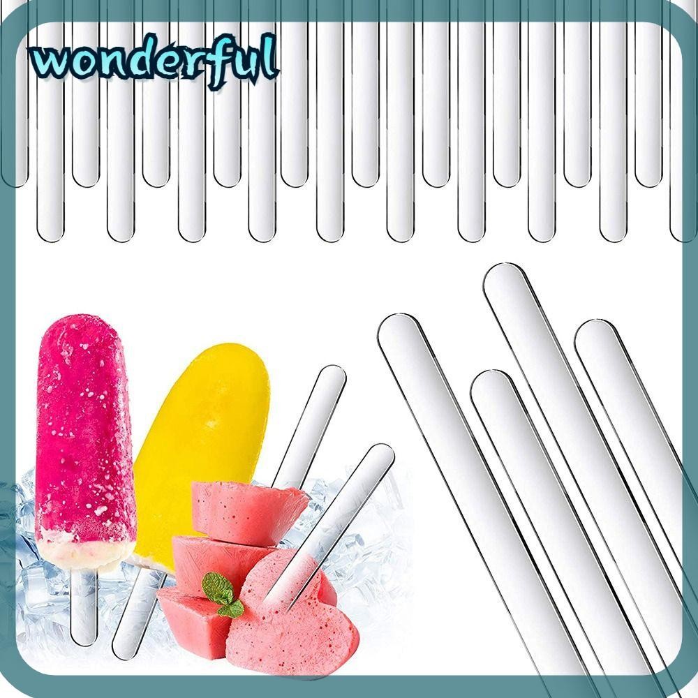 WONDER 20Pcs Acrylic Popsicle Sticks, Handmade Summer Reusable Ice ...