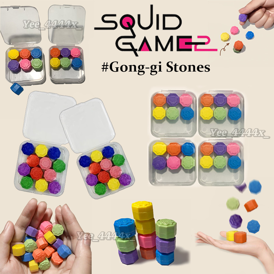 Gonggi Stones | Gonggi Korean Game Stones Set with Storage Box | Squid ...