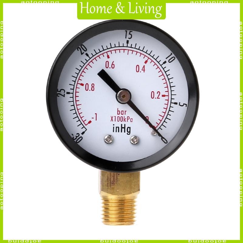 AOTOO Vacuum Manometer Dial NPT 30HG 0PS Portable Dual Scale Dial Gauge ...