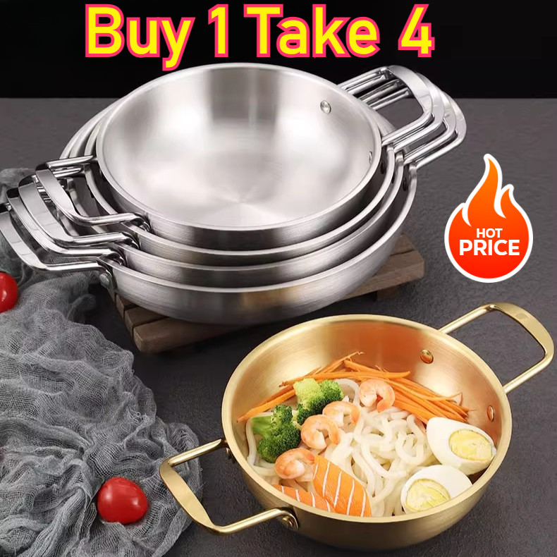 Korean Style Stainless Steel Seafood Pot Troops Hot Pot Ramen Pot ...