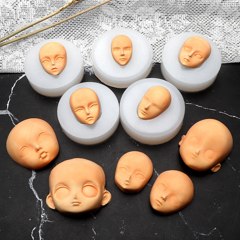 DIY Doll Face Mould Handwork Crafting Q Version 3D Model Silicone Mold ...