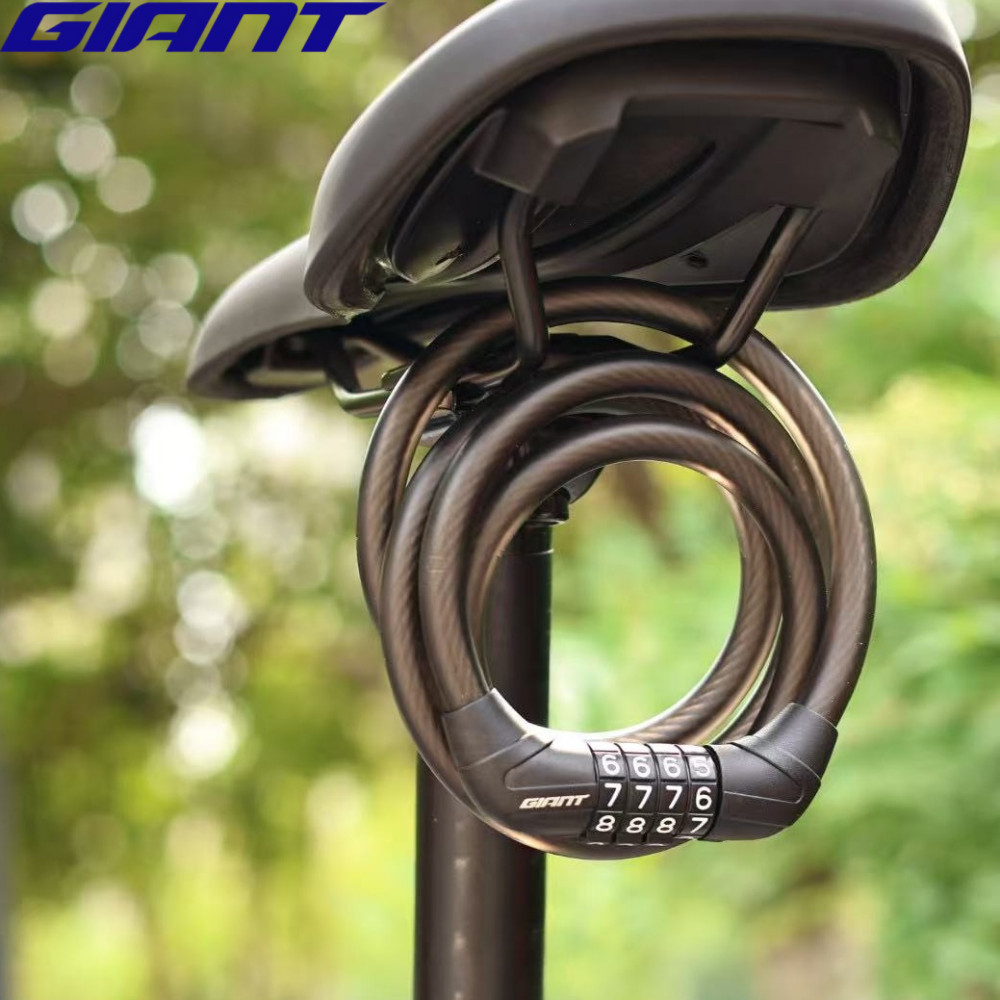 Giant GIANT Bicycle Combination Lock Portable Steel Cable Anti-Theft ...