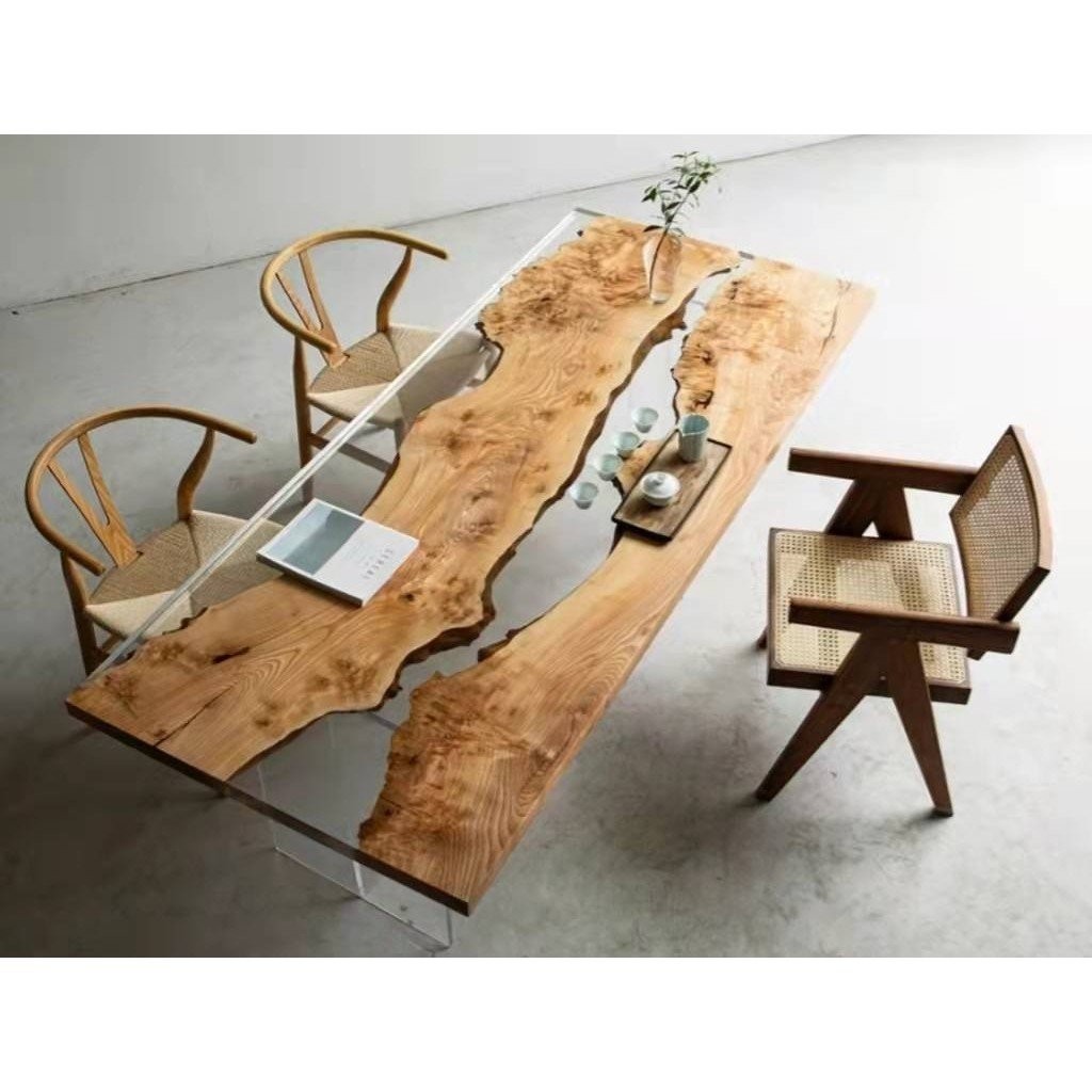 Solid Wood Color Large Board Table Conference Tea Brewing River Small ...