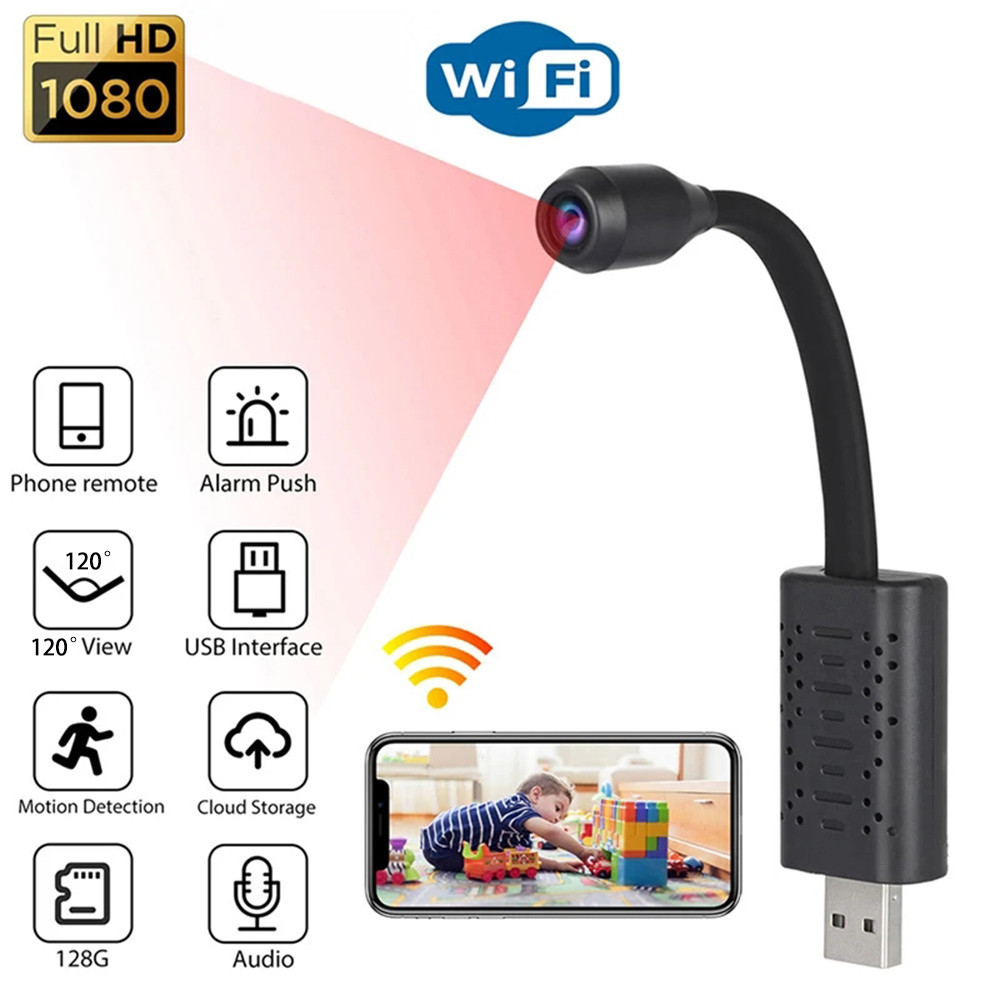 Mini WiFi Camera USB Camera Full HD 1080P P2P CCTV SD Card Cloud ...