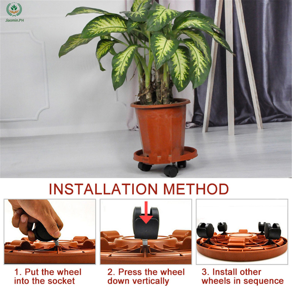 YJ Movable plant stand flower pot tray, with universal wheels, heavy ...