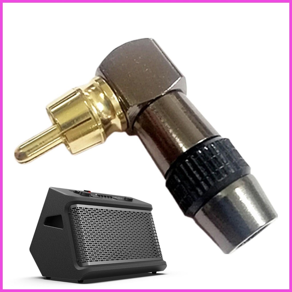 Right Angle Rcas L Shape RCAs Connector Audio Phono Gold Plated Solder ...