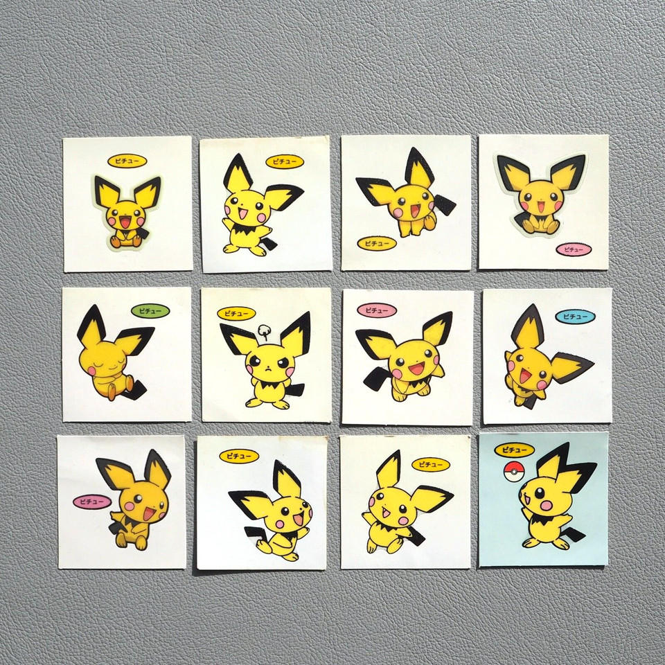 Pokemon Bread Deco Chara Seal Sticker Pichu 12 stickers Japanese h439 ...