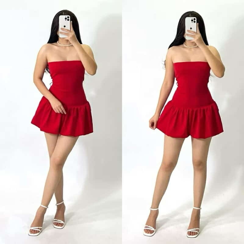 JTML Clothing Ariela Baloon Tube Mini Dress Crepe Fabric | Shopee ...