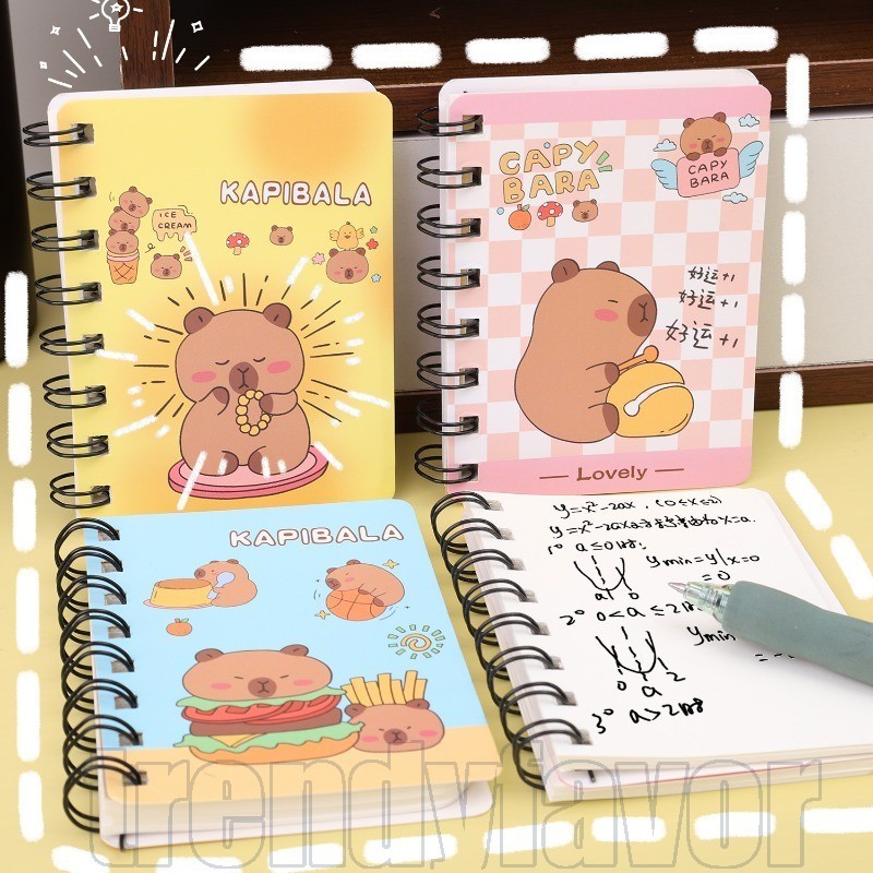 2/4/8Pcs Mini Capybara Coil Book - Portable Memo Planner - School ...