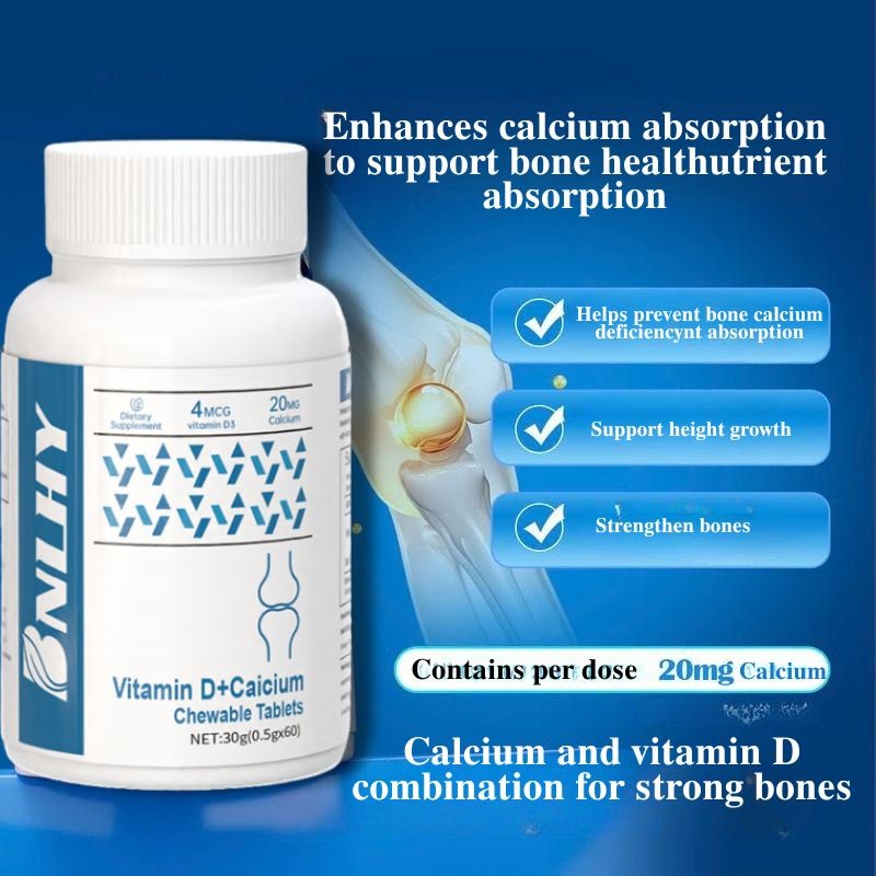 Calcium & Vitamin D Chewable Tablets Support Height Increase, Reduce ...
