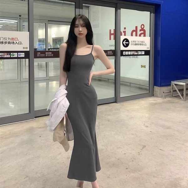 js prom outfit for Women's evening gown Ball gown 甜辣妹无袖露背吊带连衣裙女秋季纯欲气质鱼尾 ...