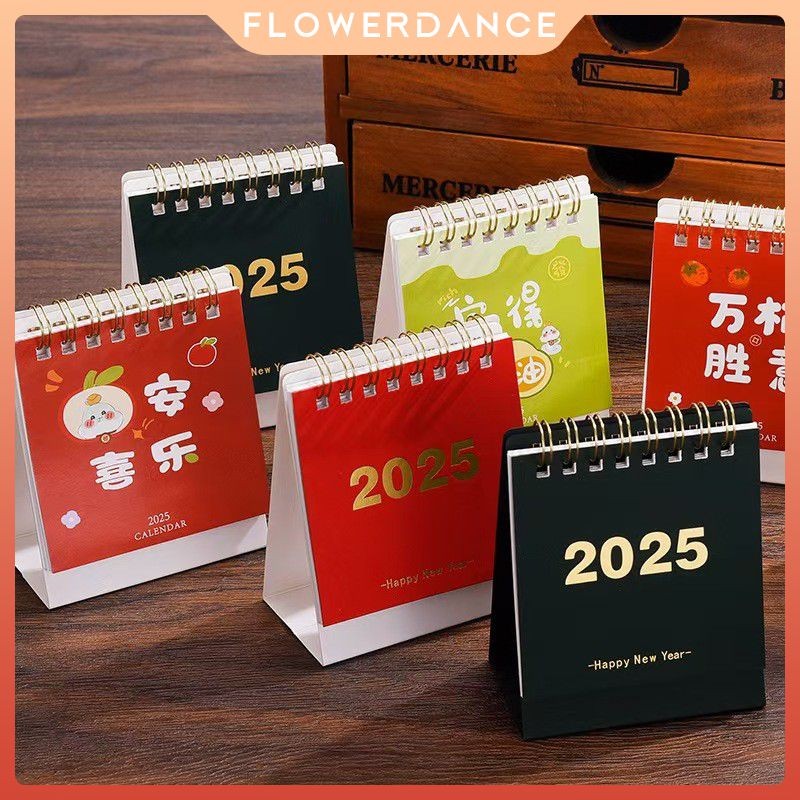2025 Simple Mini Desktop Paper Calendar Dual Daily Scheduler Table ...