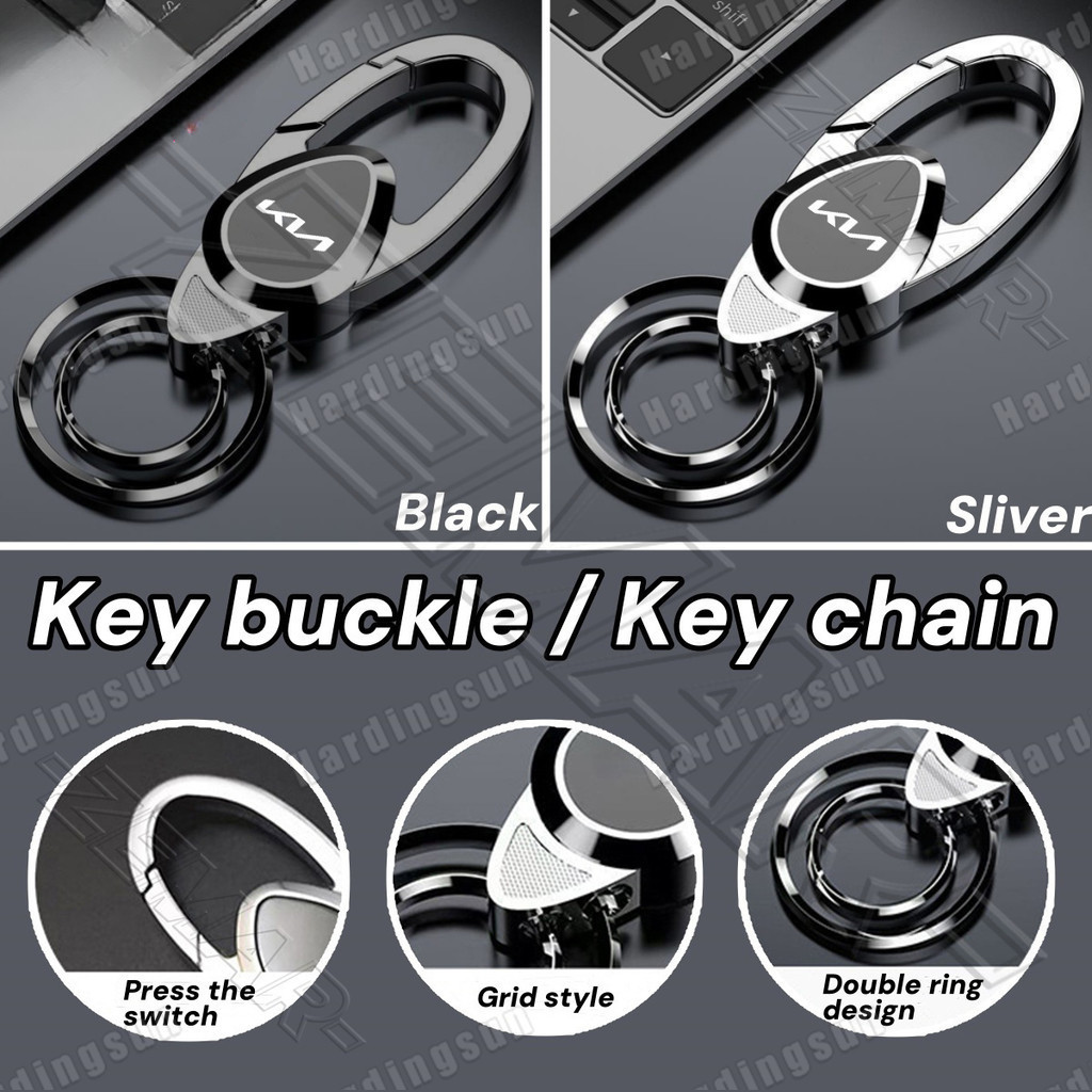 KIA Metal Car Keychain Motorcycle Key Holder High-end Double Ring ...