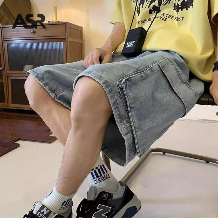 [ASR] Men's Closing New Trendy Japanese Style Workwear Denim Shorts Men ...