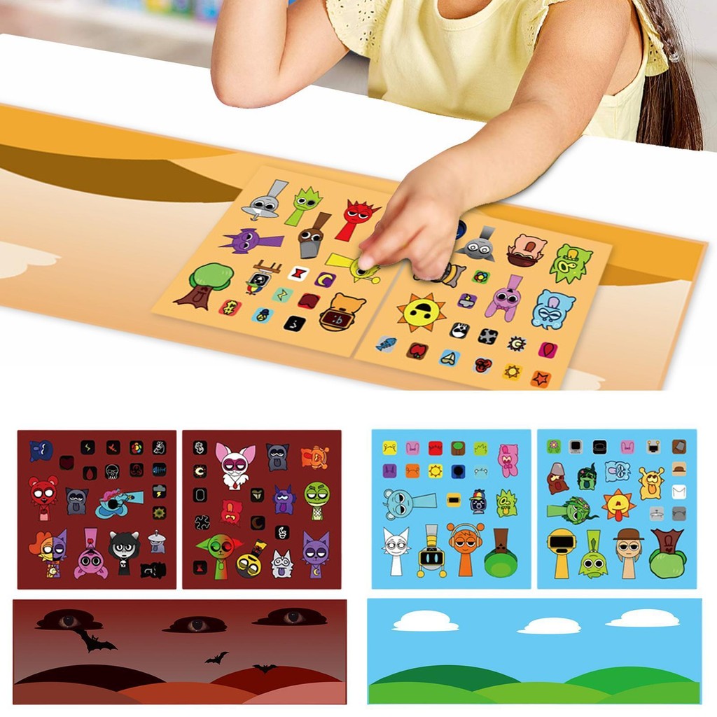 Incredibox Sprunki Sticker Book Kid Sticker Book Preschool Multi-Themed ...