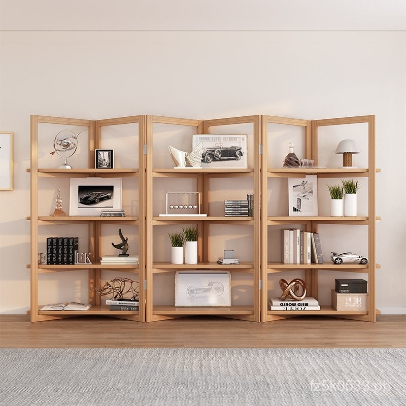 Partition Display Shelf Bookcase Screen Full Solid Wood Office Store ...