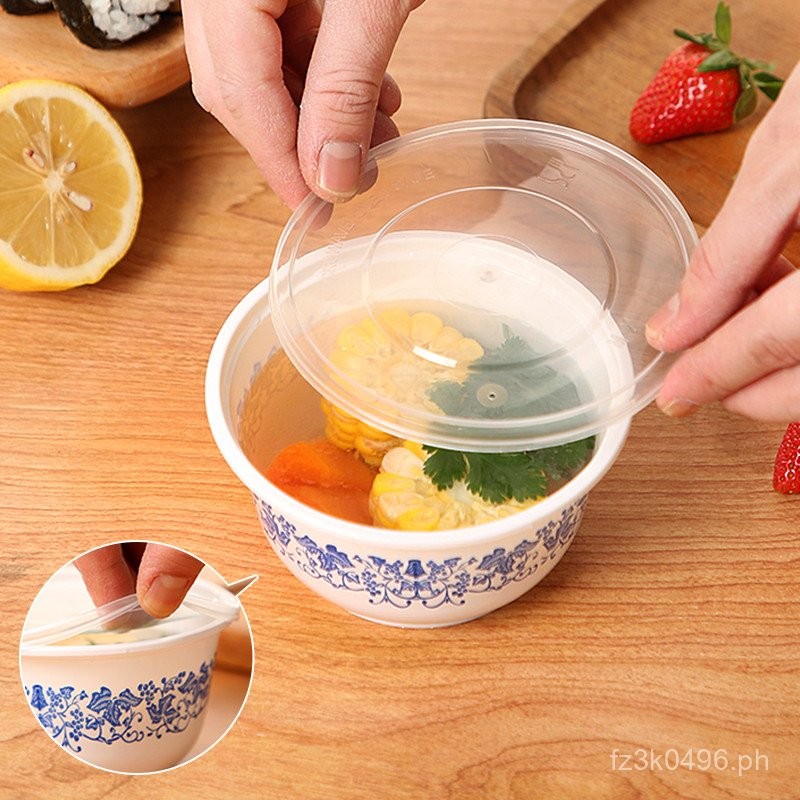 Packaging Box Round Bowl Round Bento Takeout Box Blue and White ...