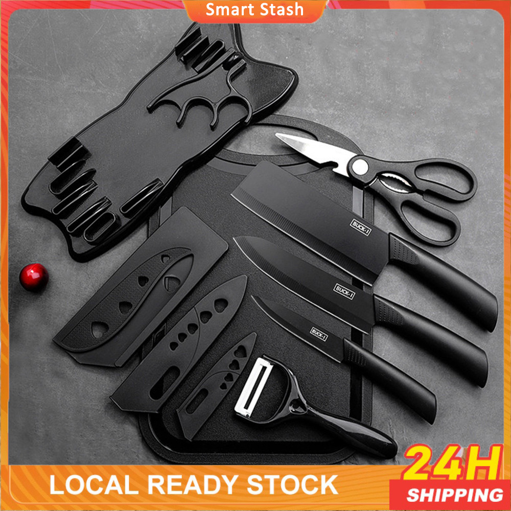 7 PCS Kitchen Knife Set Japanese Chef Knives With Scabbard High Quality ...