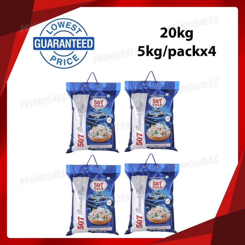 507 Gold Long Grain Indian Basmati Rice - 5kg pack x 4 (20kg) | Shopee ...