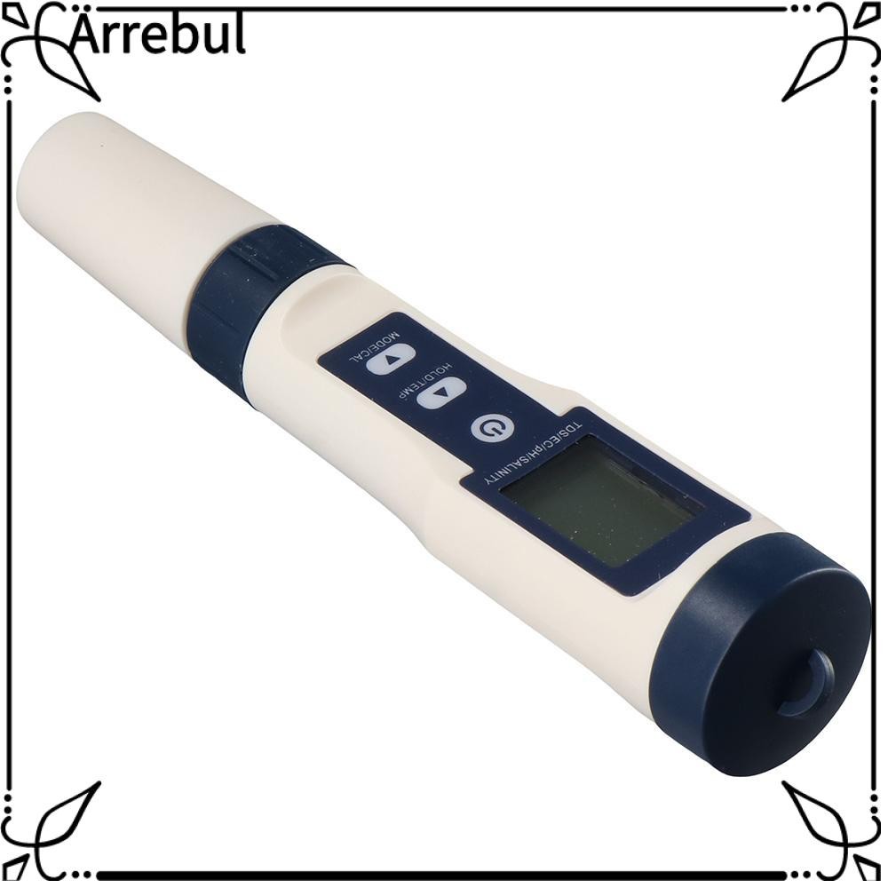 ARREBUL Pool Salt Tester, 5 in 1 Large Backlit Screen PH Temperature ...