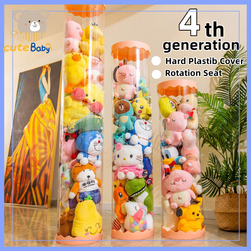 Kid's Stuff Doll Organizer Toy Storage Bucket Transparent Doll Storage ...