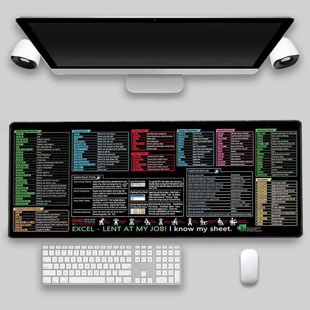 Excel Shortcuts Cheat Sheet Office Mouse Pad Keyboard Mats | Shopee ...