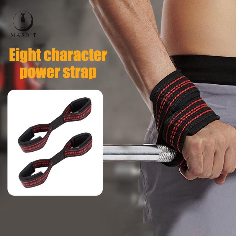 Marbit 1Pc Figure 8 Weight Lifting Straps Dead Lift Wrist Support Strap ...