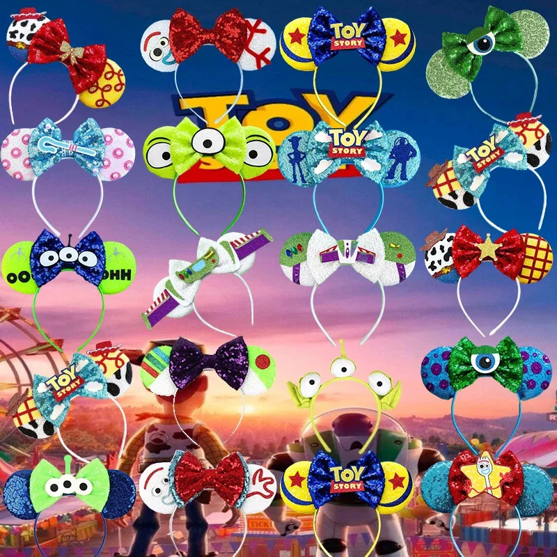 Toy Story Disney Ears Buzz Lightyear Hair Band Women Sequins Bow ...