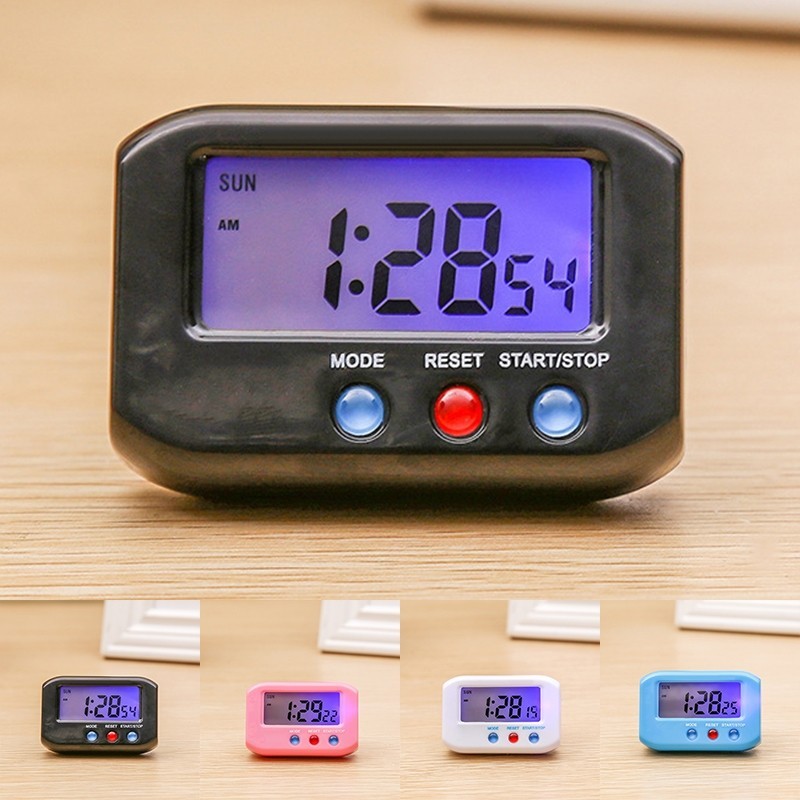 Small LCD Digital Time & Date Alarm Clock with Night Light for Kitchen ...