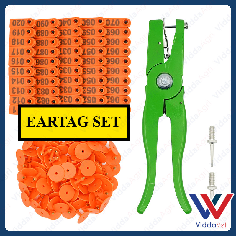 Livestock Sheep Eartag Applicator set 001-100 Ear Tags for Goat Animals ...
