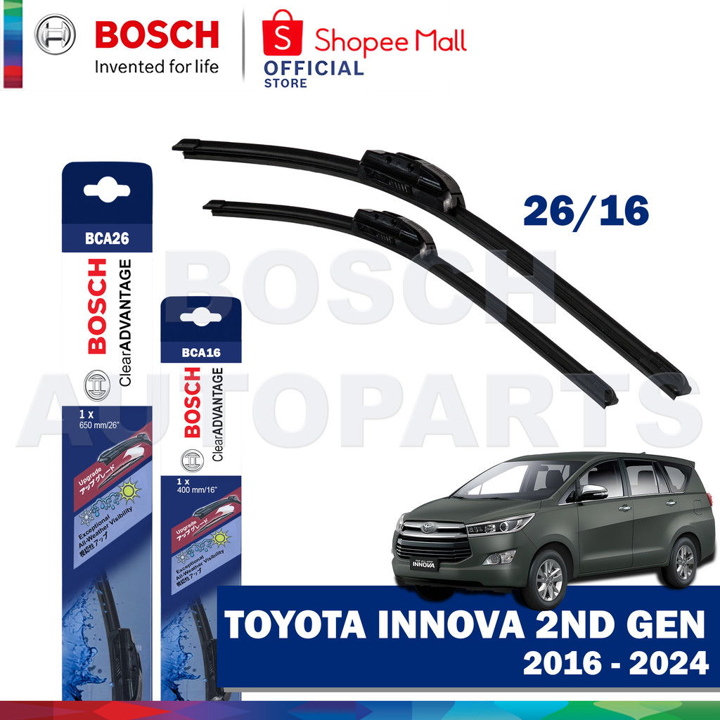 Bosch Clear Advantage Wiper Blade Set for Toyota Innova 2016-PRESENT ...