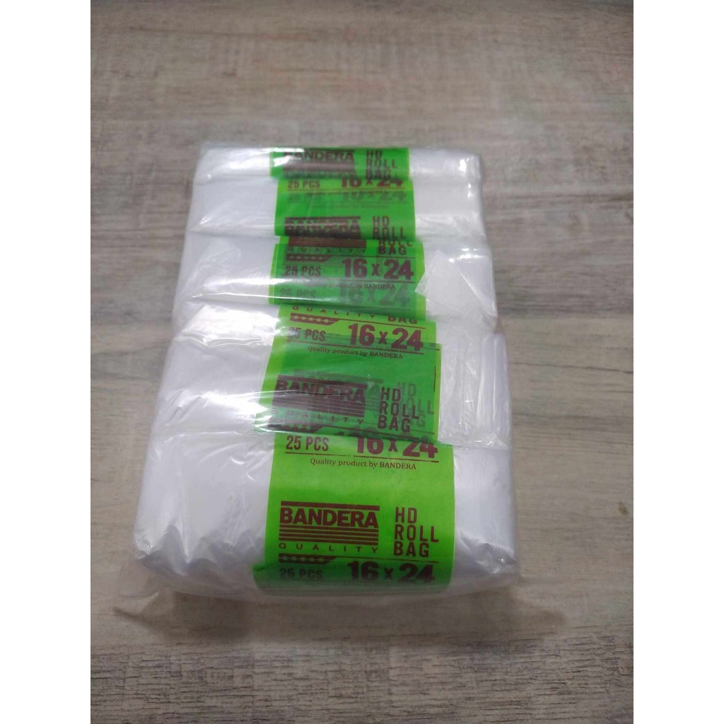 Roll Bag 16x24 inches Bandera Plastic HD Roll Bag Quality 125pcs (25pc ...