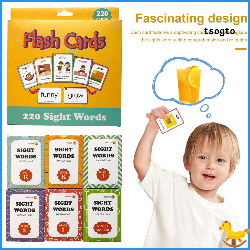 [Toto] 1 Set Sights Words Flash Cards Alphabet ABC English Words ...