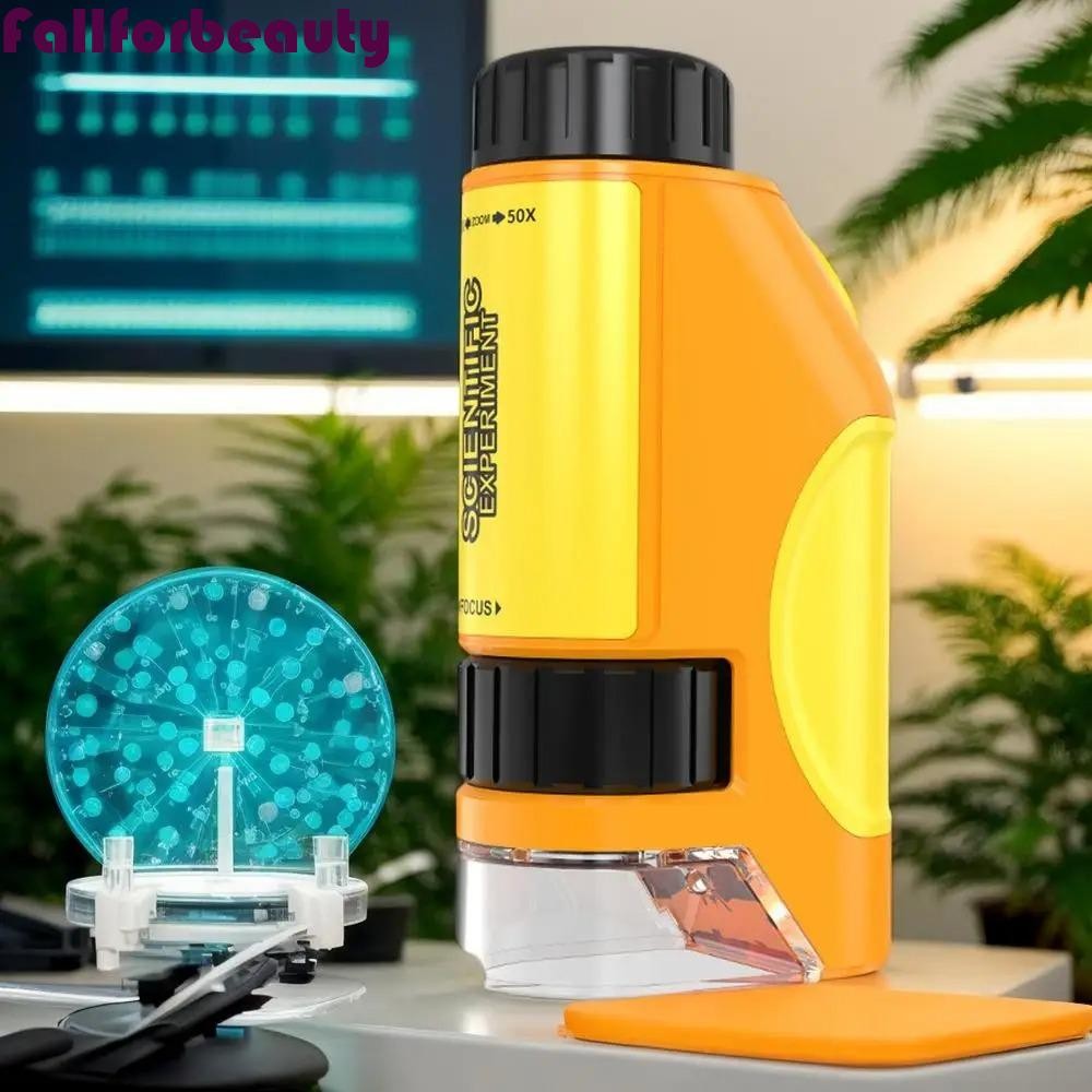 FALLFORBEAUTY Kids Microscope, Handheld LED Light Source Microscope ...