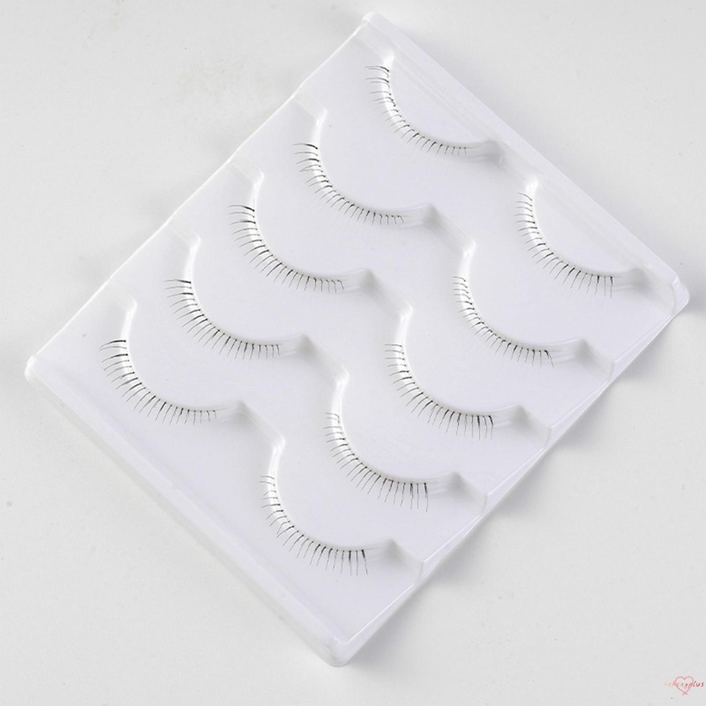 Five pairs of multi-style transparent stem lower eyelashes, natural ...