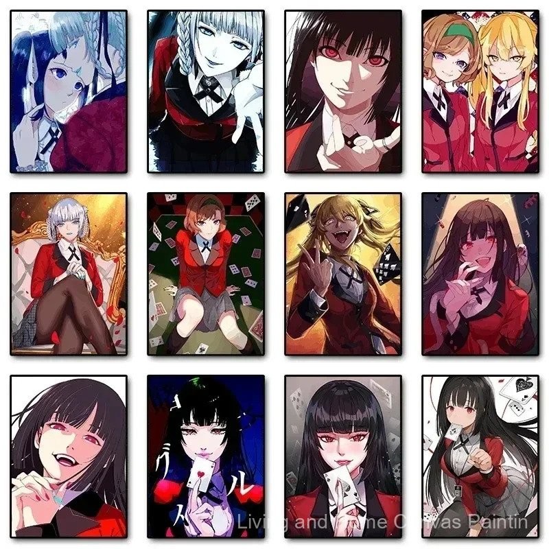 Canvas Painting Kakegurui Japanese Anime Posters and Prints Character ...