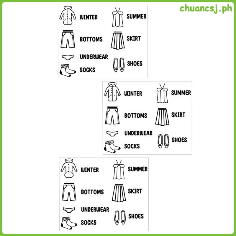 Clothing Storage Cabinet Stickers 3 Pcs Wardrobe Name for Kids Clothes ...