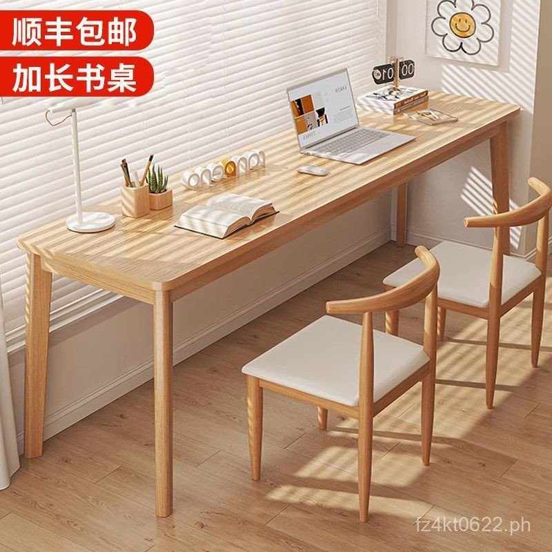 Double Narrow Desk Study Desk Long table MS7B Home Use Solid Wood Leg ...