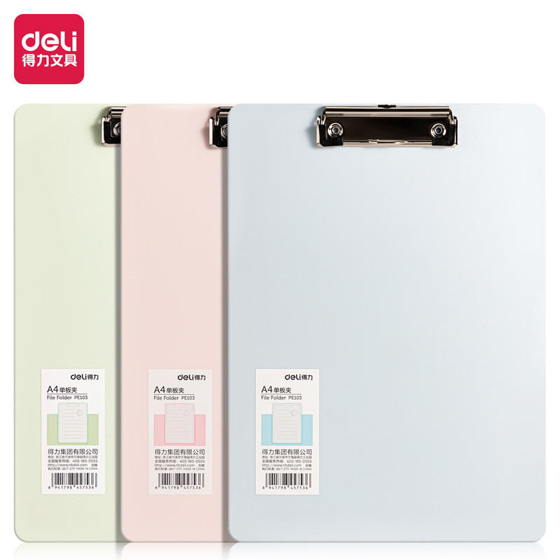 Signing Cover/A4 DELI Plastic Document Clipboard Pastel Color | Shopee ...