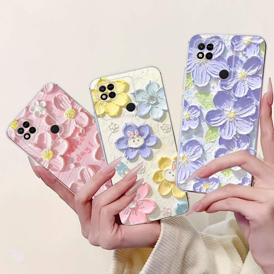 For Xiaomi Redmi 10A 2022 Casing New Fashion Flower Love Heart Soft ...