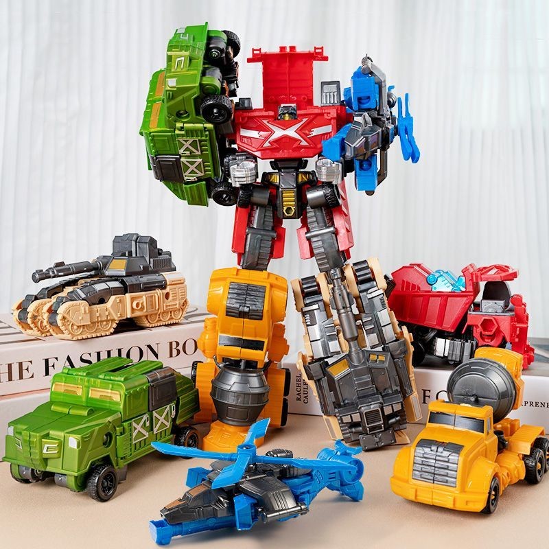 Large Transformers Warrior Mecha Fusion Robot Fusion Model Car Five-in ...