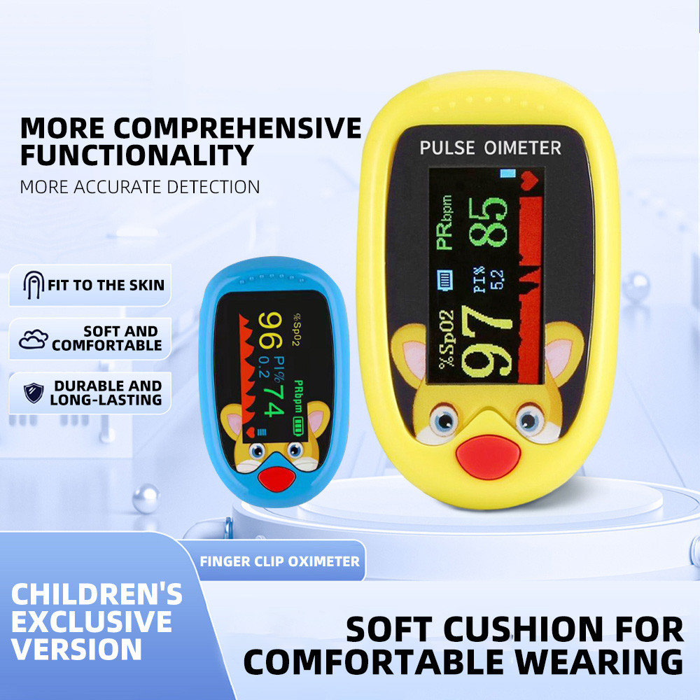 Kids Finger Clip Type Pulse Oximeter Rechargeable With Charging Cable ...
