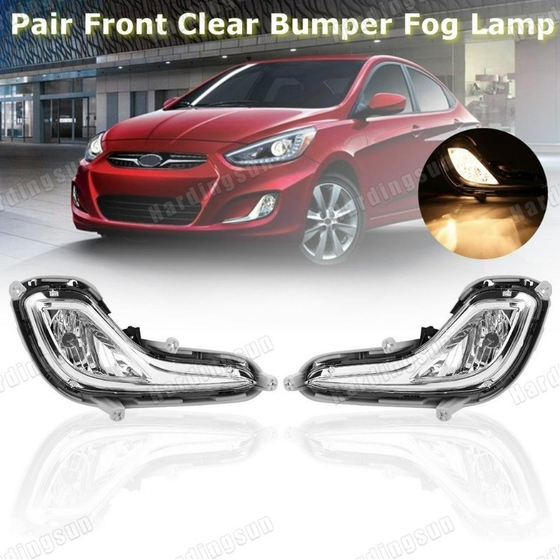 Car bumper fog lamp lights for Hyundai Accent 2012 2013 2014 2015 2016 Car front bumper fog ...