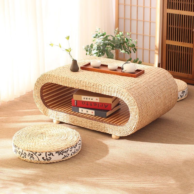 Cao Yi Ju Grass Woven Tatami Coffee Table Japanese Style Bay Window ...