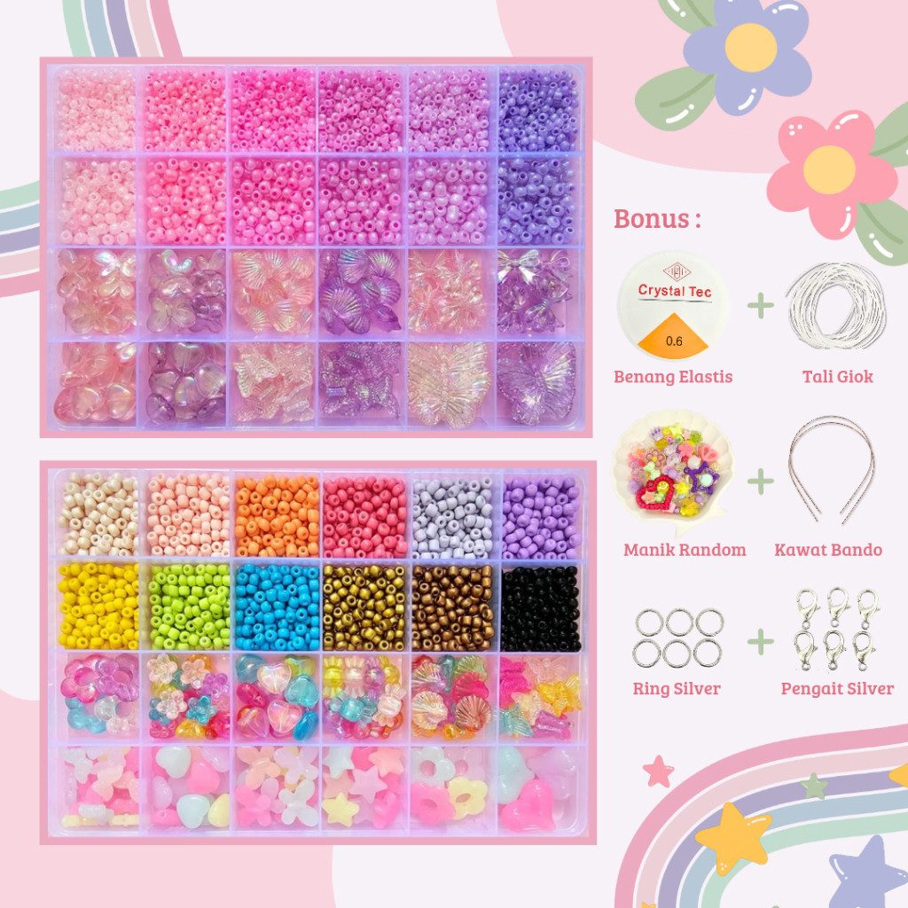 Cute Bead Material Set 1 Box DIY Beads - SM012 Aesthetic Crafts ...