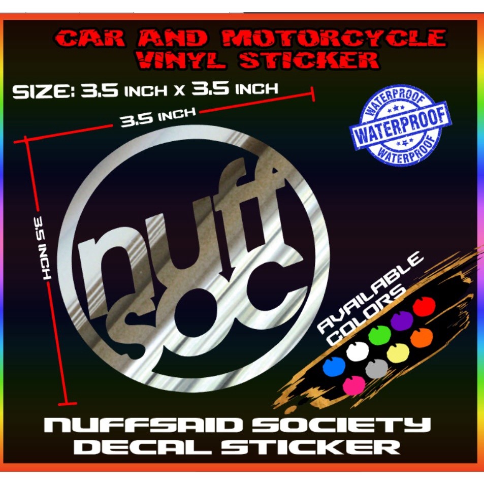 Nuffsaid society sticker logo gold silver hologram TD | Shopee Philippines