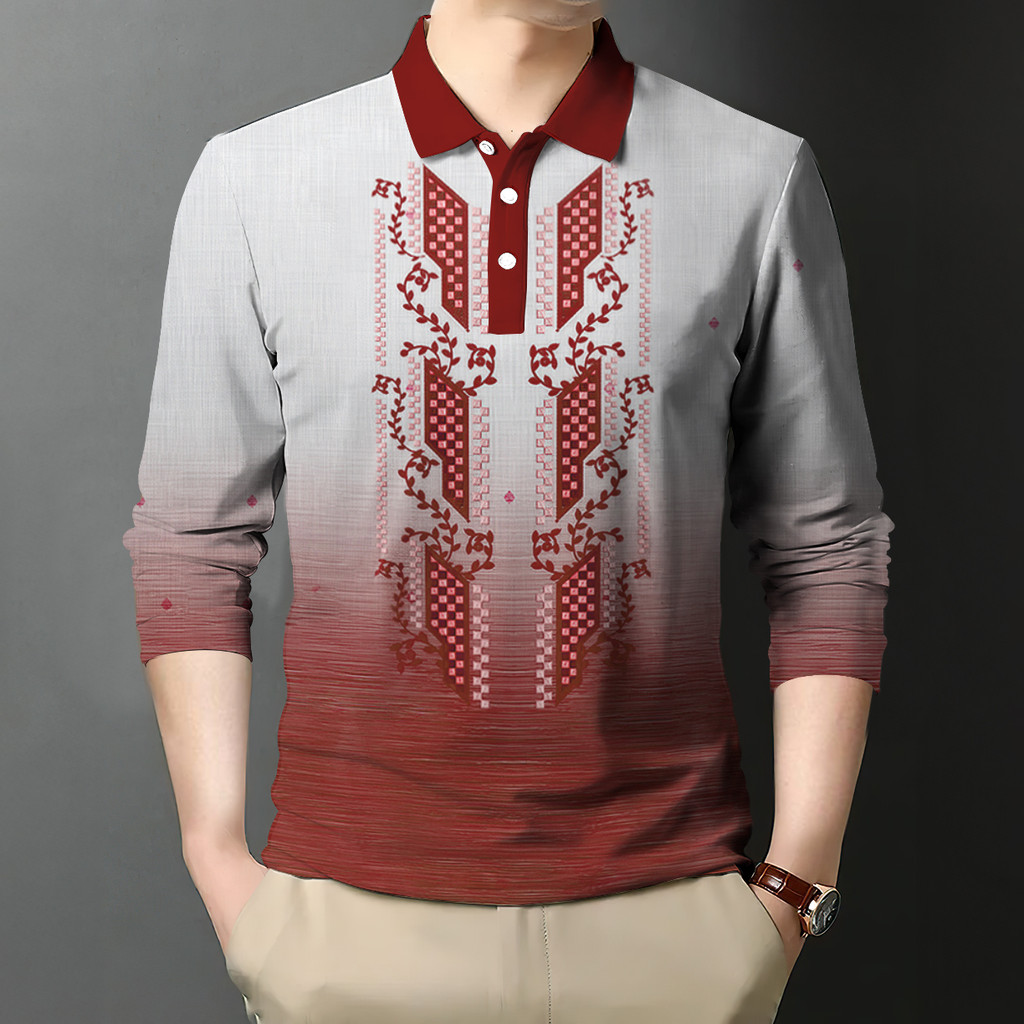 Gradient Polo For Men Asean Attire For Men Polo Shirts Modern Barong ...