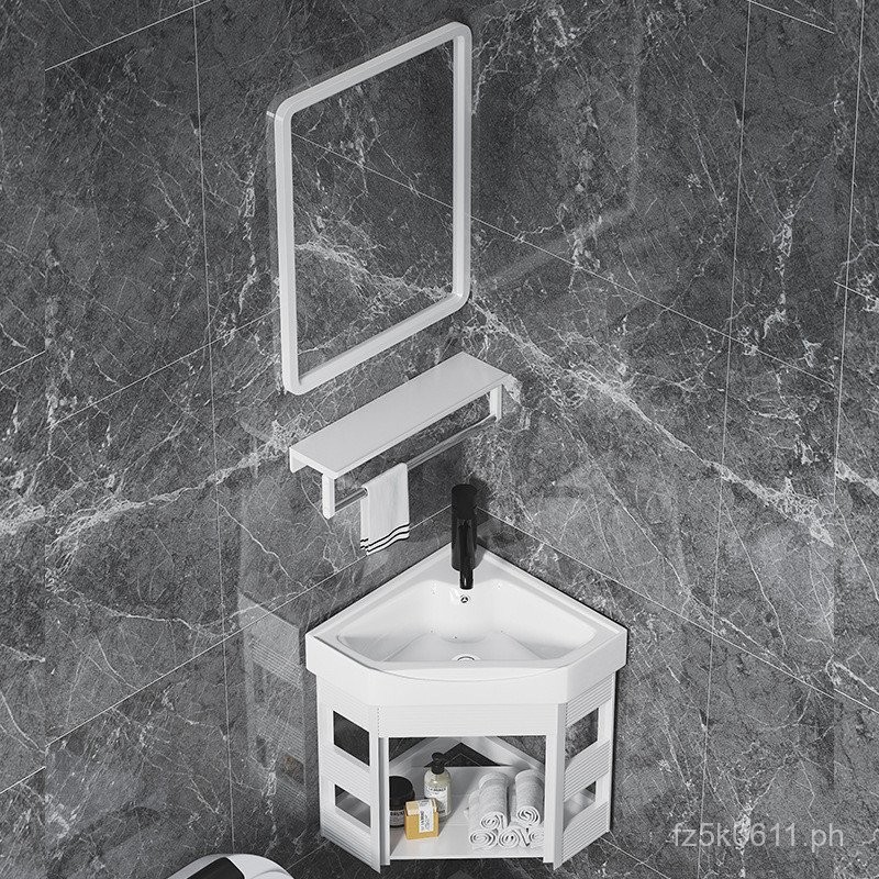 Corner Space Aluminum Wash Basin Bathroom Cabinet Triangle Small ...