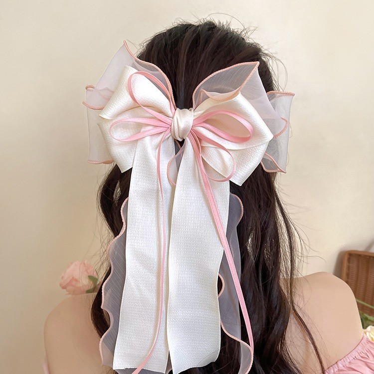 Extra Large Mesh Bow Ribbon Hair Clip for Women 2025 New Spring and ...